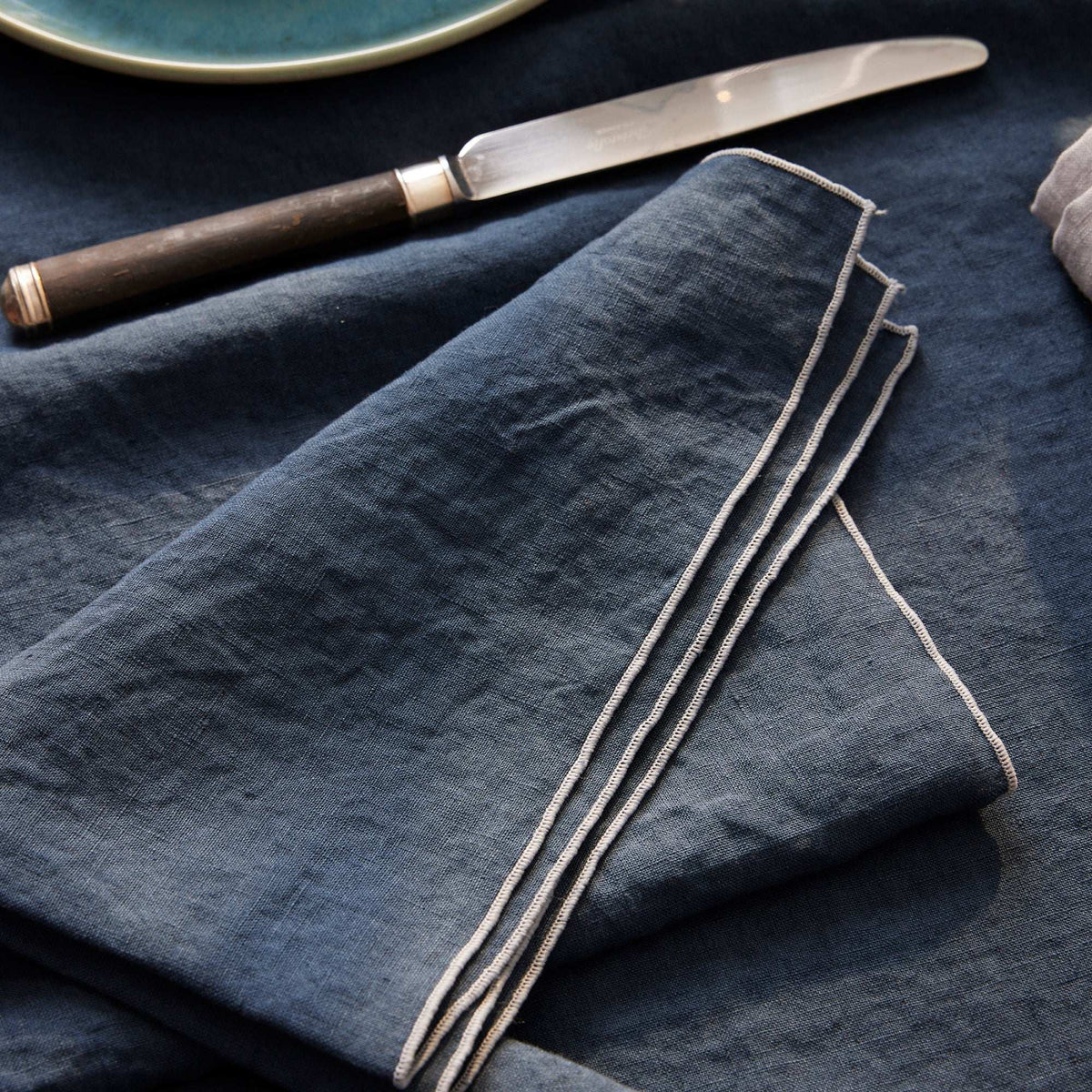 Serviette de table en Lin Lavé à prix juste • Blanc Cerise