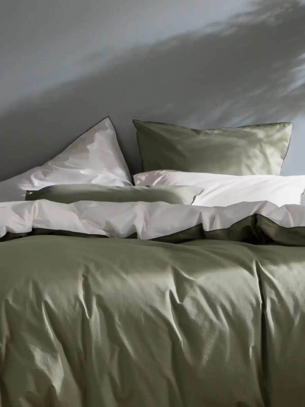 Housse de couette Percale de Coton Lavée • Blanc Cerise